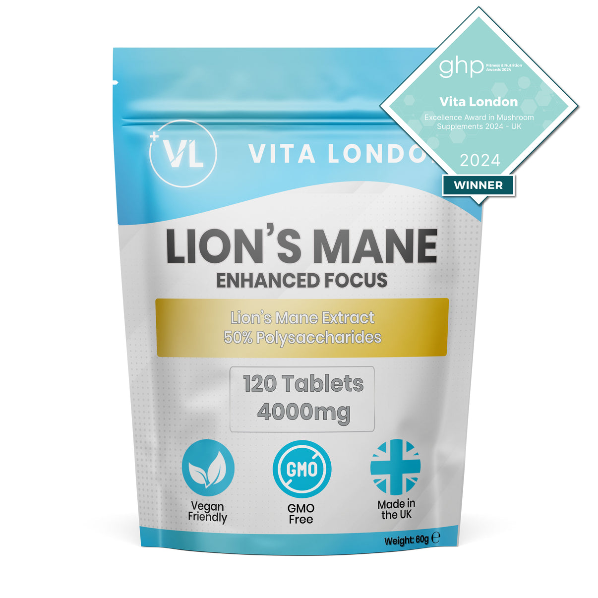 Lions Mane Tablets 4000mg | Enhanced Focus | Mushroom Supplement ...
